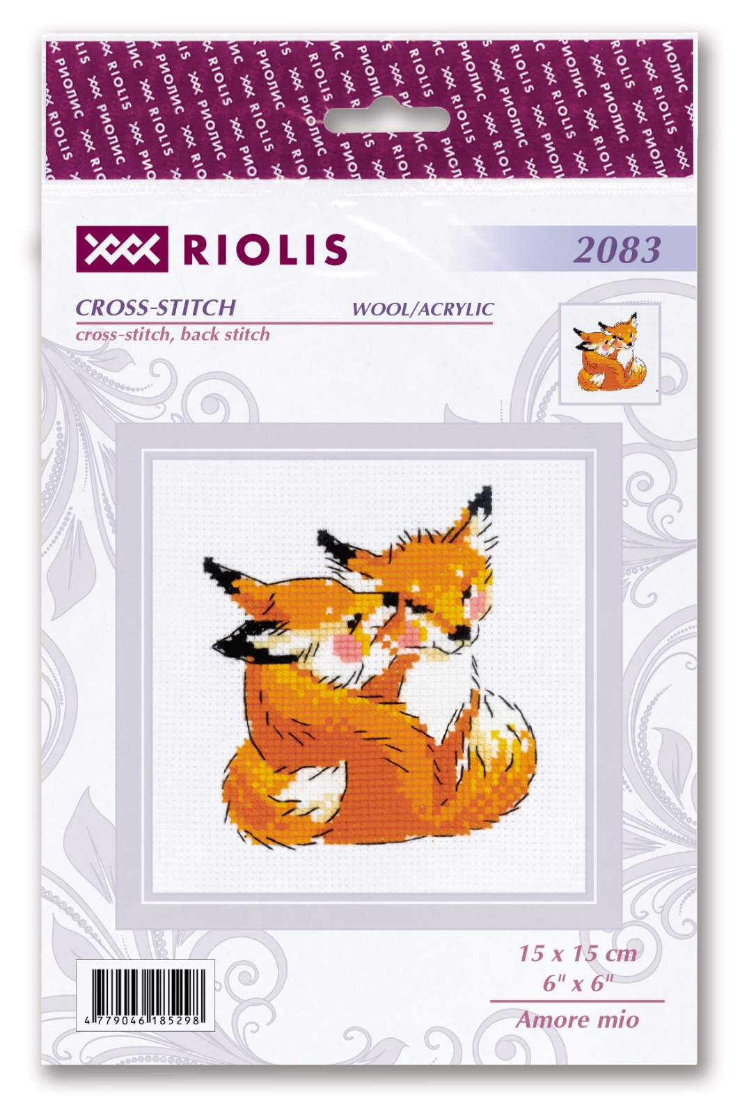 2083 Amore mio Cross Stitch Kit with Aida fabric - Riolis